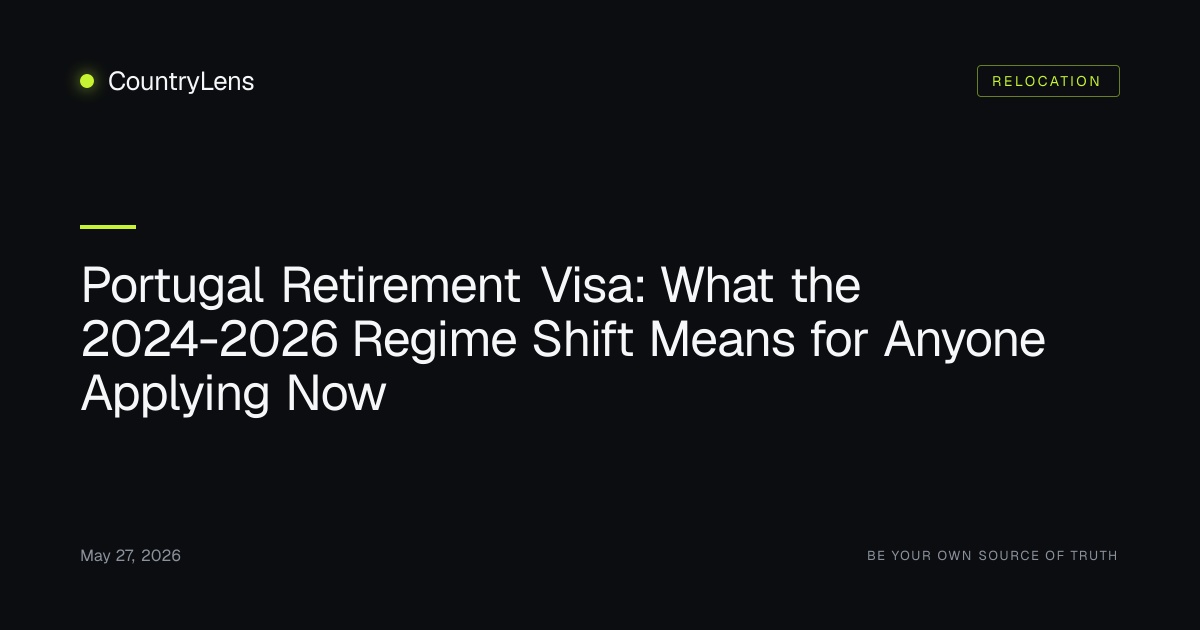 Portugal Retirement Visa: What the 2024-2026… · CountryLens